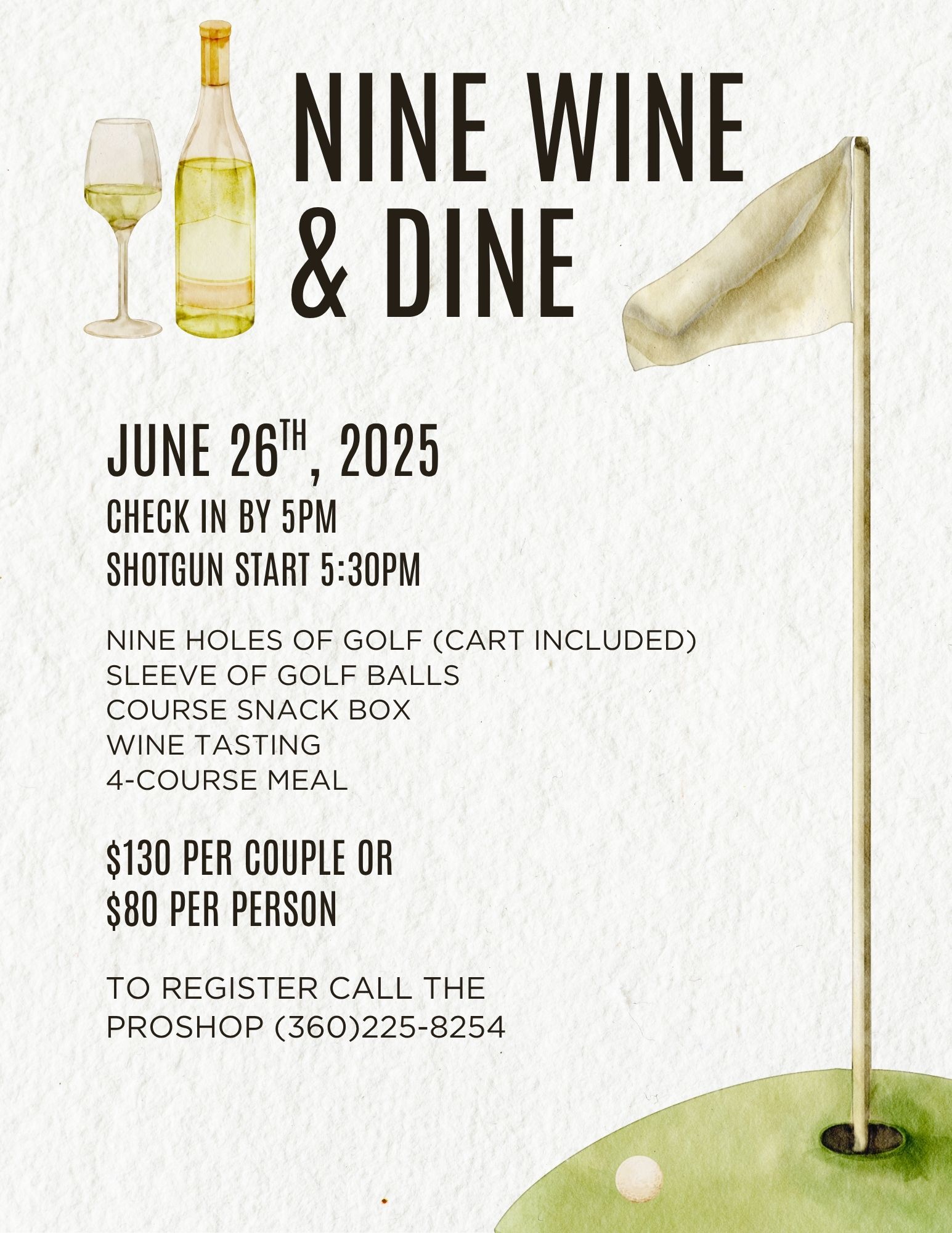 Nine Wine & Dine - Lewis River Golf Course